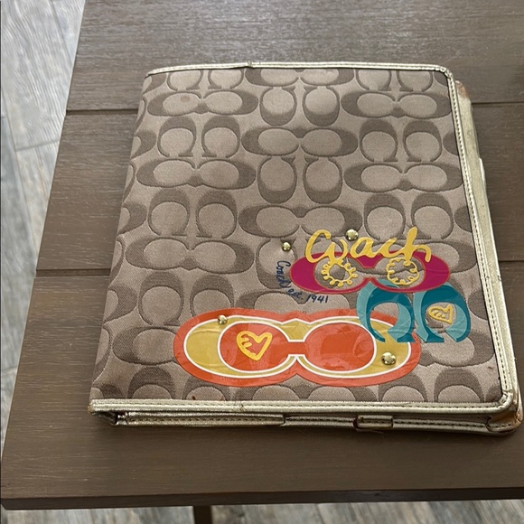 Other | Coach Signature Brown And Gold Tablet Case | Poshmark